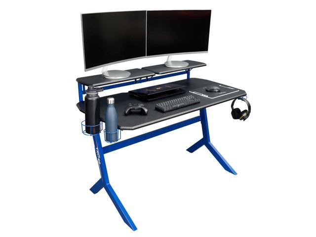 Femorel Gaming Desk with headphone holder 2 cup holders ,carbon fiber ...