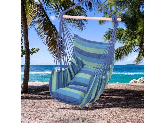 Femorel Distinctive Cotton Canvas Hanging Rope Chair with Pillows ...