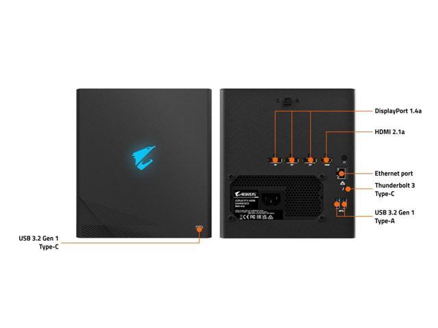 GIGABYTE AORUS RTX 4090 GAMING BOX eGPU, WATERFORCE All-in-One Cooling System, Thunderbolt 3, GV ...