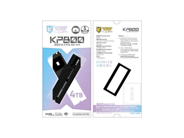 KINGSMAN KP800 M.2 2280 PCIe Gen4x4 NVMe 1.4 4TB 3D Internal Solid ...