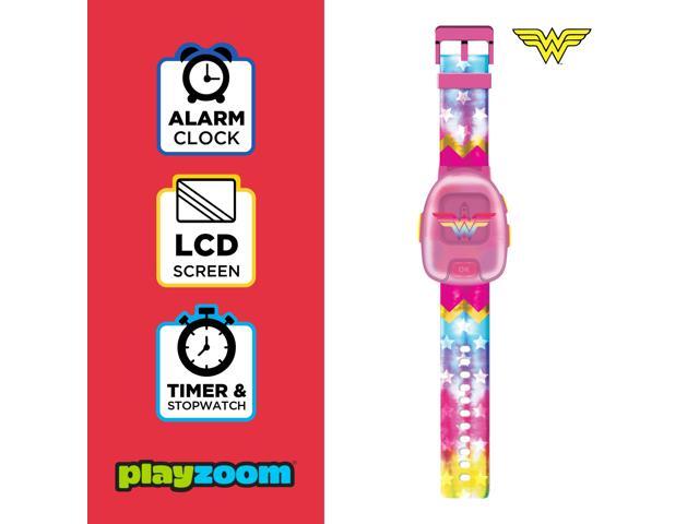PlayZoom Justice League Smartwatch - Pink Wonder Woman Kids Smartwatch ...