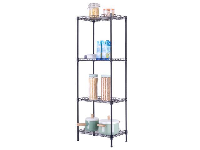 QXDRAGON 4-Tier Wire Shelving Metal Storage Rack Adjustable Shelves for ...