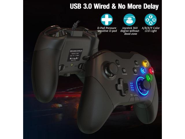 Wired Gaming Controller, PC Gamepad Joystick, Dual Vibration ...