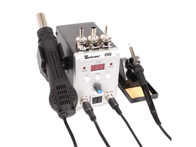 Solder Station 8586 2in1 Electric Soldering Irons Hot Air Gun SMD Rework Soldering Desoldering ...