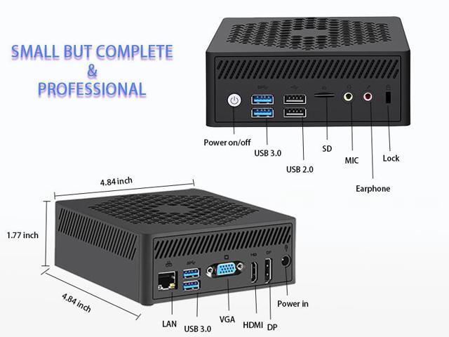 Neosmay Mini PC 16GB DDR4 RAM 512GB m.2 SATA SSD WiFi 6 Intel 11th Gen ...