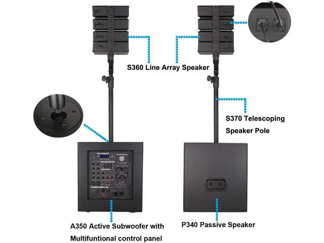 PRORECK Club 3000 12-Inch 4000w DJ Powered PA Speaker System Combo Set ...