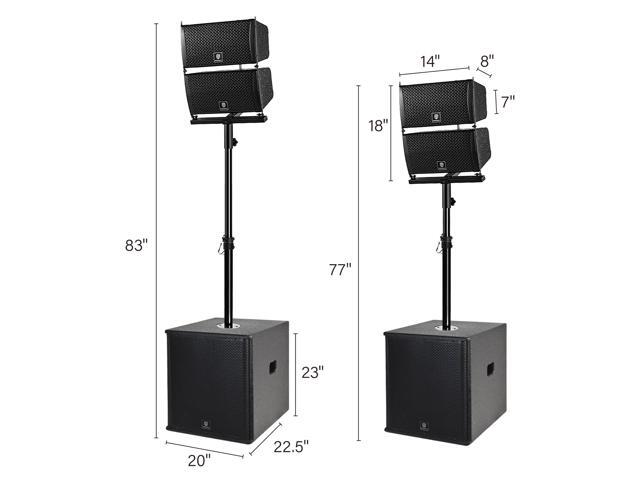 PRORECK Club 6000 15-inch 6000W P.M.P.O Stereo PA Speaker System Combo ...