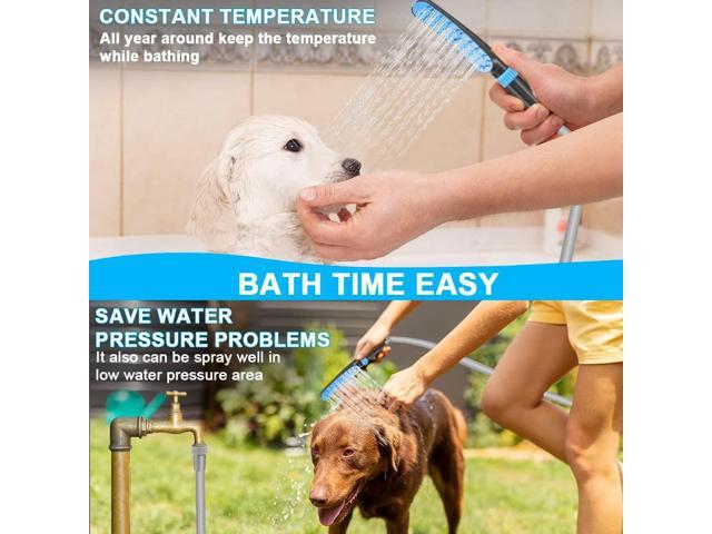 Dog Shower Attachment for Indoor/Outside,4 Setting Water Pressure Dog ...