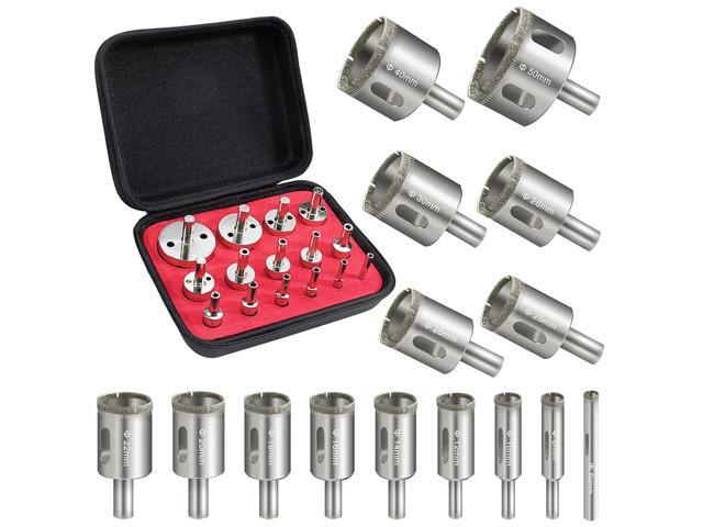 15PCS Diamond Hole Saw Kit 15 PCS Diamond Drill Bits 1/4 to 2 Inch ...