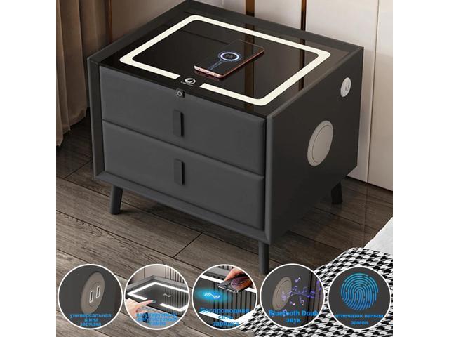 Smart Bedside Table 50x40x46cm Multi Functional Nightstand Bluetooth ...