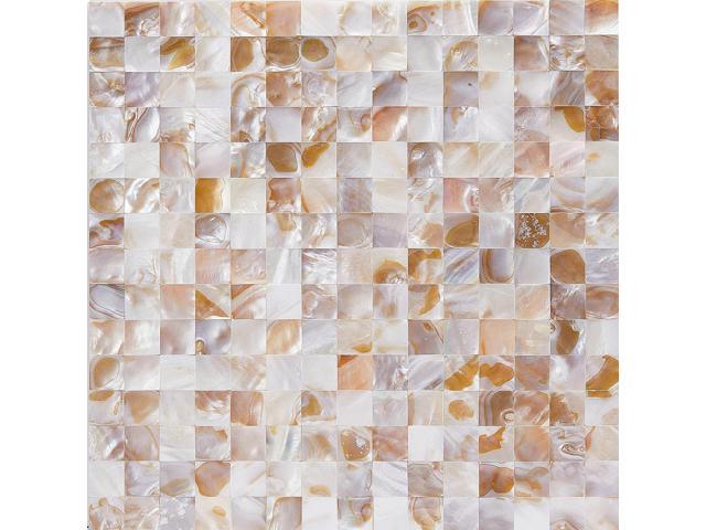 12" X 12" Peel and Stick Natural Mother of Pearl Shell Backsplash ...