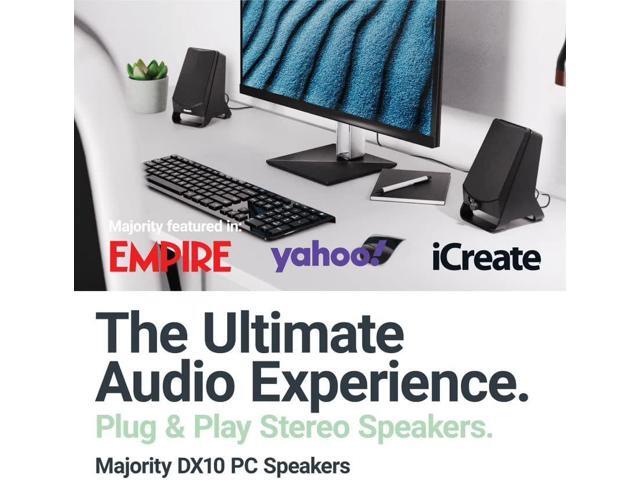 Majority DX10 PC Speakers | 10W Clear Active Stereo Sound Computer Speakers | USB Plug and Play ...