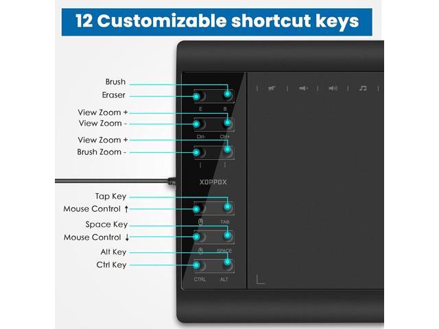 XOPPOX Graphics Drawing Tablet 10 x 6 Inch Large Active Area with 8192 ...