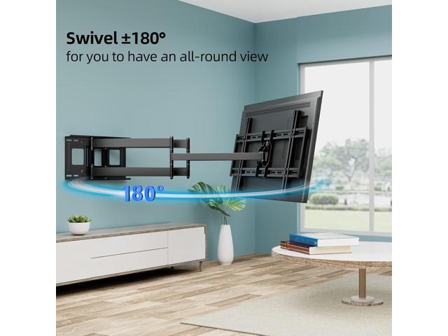 HCMOUNTING Heavy Duty Long Dual Arm TV Wall Mount Holds up to 179 lbs, Swivel and Tilt TV Mount ...