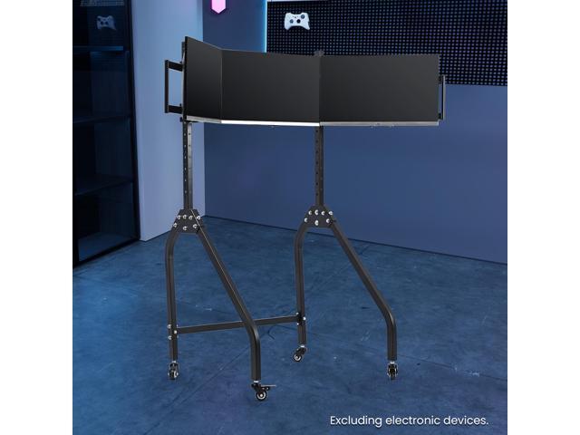Minneer Sim Racing Triple Monitor Stand with Wheels Compatible with 27/ ...