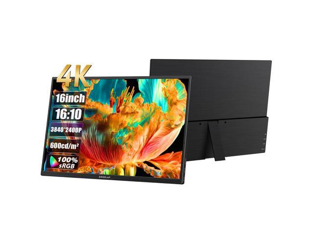 ZEUSLAP P16UK 16 Inch Portable Monitor,3840*2400 4K UHD 16:10 100%sRGB ...