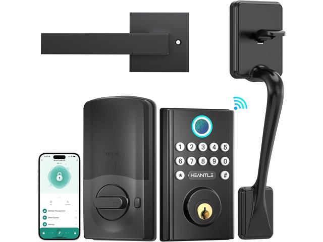 WiFi Front Door Lock with Handle HEANTLE Keyless Smart Lock Set Entry ...