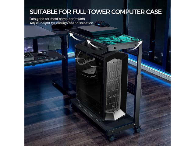 Height Adjustable Computer Tower Stand, ATX-Case CPU Holder Under Desk ...