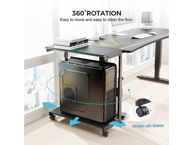Height Adjustable Computer Tower Stand, ATX-Case CPU Holder Under Desk ...