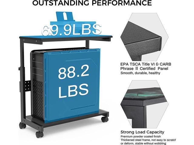 Height Adjustable Computer Tower Stand, ATX-Case CPU Holder Under Desk ...