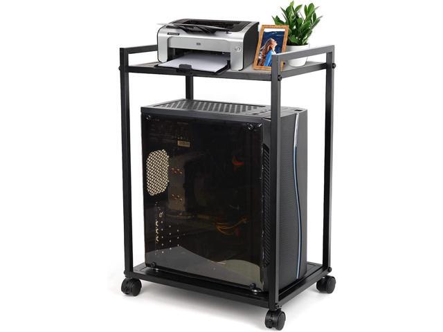 Computer Tower Stand, 2-Tier CPU Stand PC Stand with Lockable Wheels ...