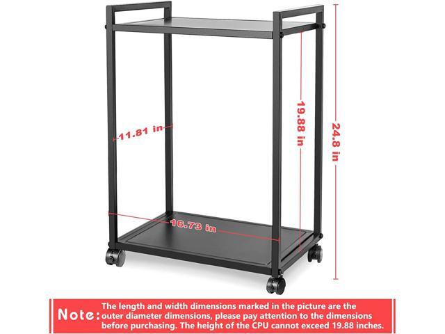 Computer Tower Stand, 2-Tier CPU Stand PC Stand with Lockable Wheels ...