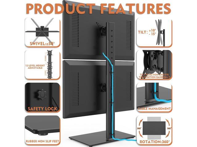Dual Monitor Stand - Vertical Stack Screen Free-Standing Monitor Riser ...