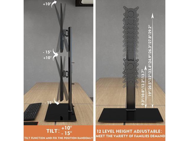 Dual Monitor Stand - Vertical Stack Screen Free-Standing Monitor Riser ...