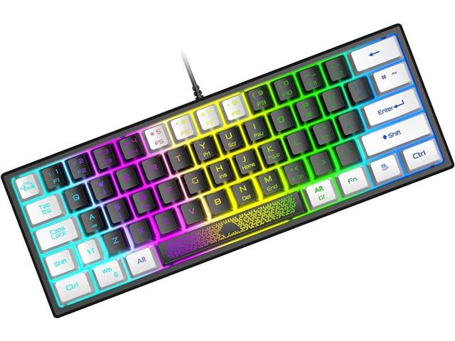 Zhhcyyds K61 60% Gaming Keyboard Mini Portable with Rainbow RGB Backlit ...