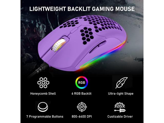 Zhhcyyds M1 Wired Lightweight Gaming Mouse,6 RGB Backlit Mouse with 7 ...