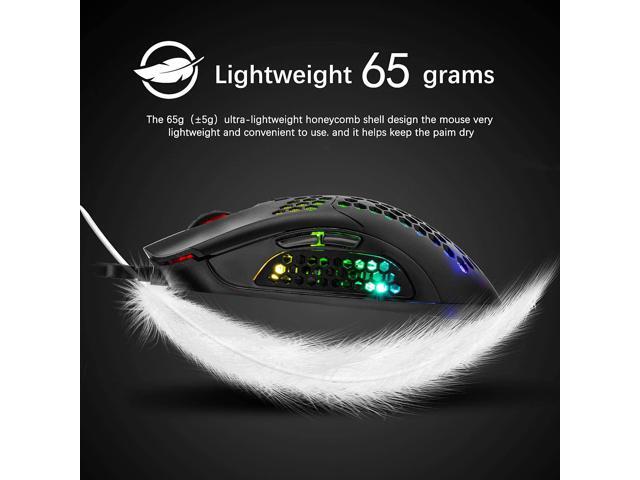 Zhhcyyds M5 RGB Lightweight Wired Gaming Mouse with 12000 DPI 6 ...