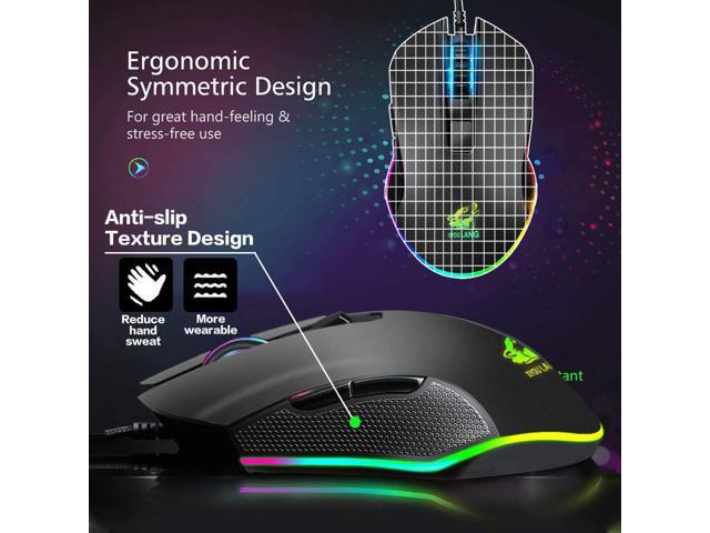 Zhhyyds T1 One Handed Gaming Keyboard and Mouse Combo, Rainbow Backlit ...
