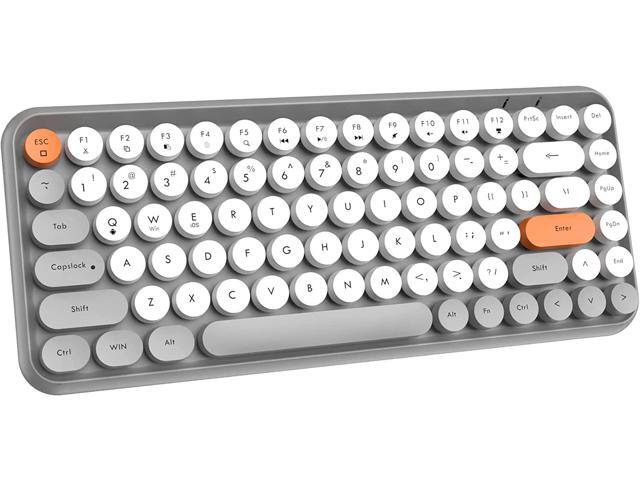 Zhhyyds 308i Multi-Device Wireless Bluetooth Keyboard,Mini 84-Key Retro ...