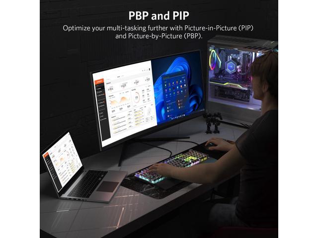 Fiodio V3L6W 35" Ultra Wide 21:9 3440×1440P QHD Curved Gaming Monitor ...