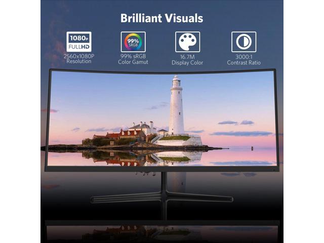 Fiodio 30in 21:9 Ultrawide Curved Gaming Monitor, 100Hz, 2560 * 1080P ...