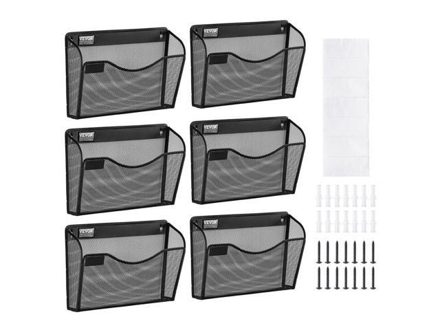 VEVOR Hanging Wall Files Organizer, 6 Pack Single Pocket Mesh Wall File ...