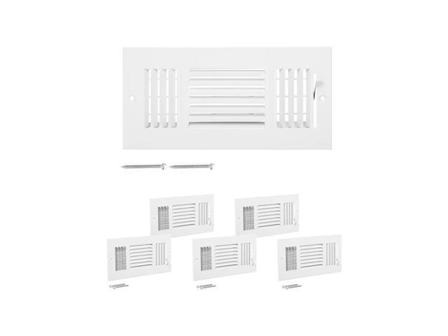 VEVOR 4 x 10 Inch Floor Registers, 6-Pack Floor Vents, HVAC 3-Direction ...