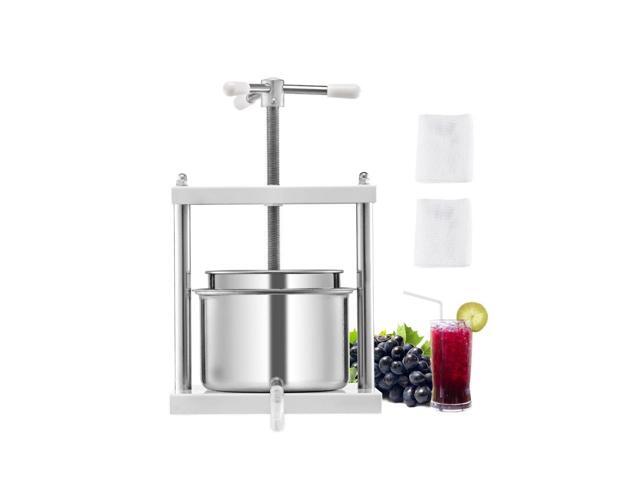 1.45 Gal/5L Fruit Wine Press, 2 Stainless Steel Barrels, Manual Juice ...