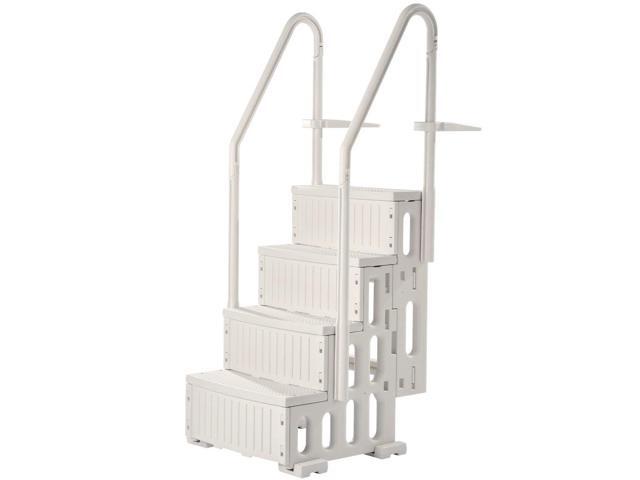 Swimming Pool Ladder, 4-Step Double Handrails Stairs with Non-slip ...