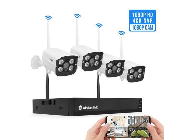 JideTech Wireless Security Cameras Outdoor with Night Vision,1080P4CH ...