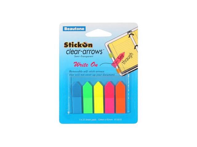 Beautone Stick On Clear Arrows 125 Sheets 12x45mm (5 Colour) - Newegg.com