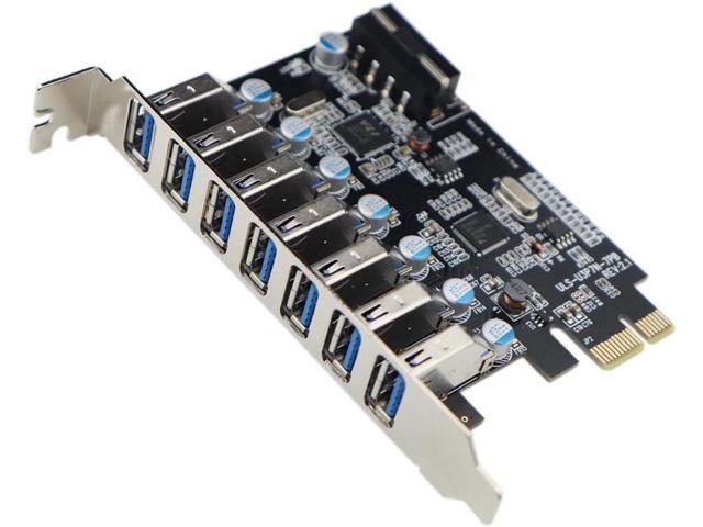 PCIe to USB 3.0 7-Port PCI Express Expansion Card PCI-E USB3.0 Hub with Molex Power Connector ...