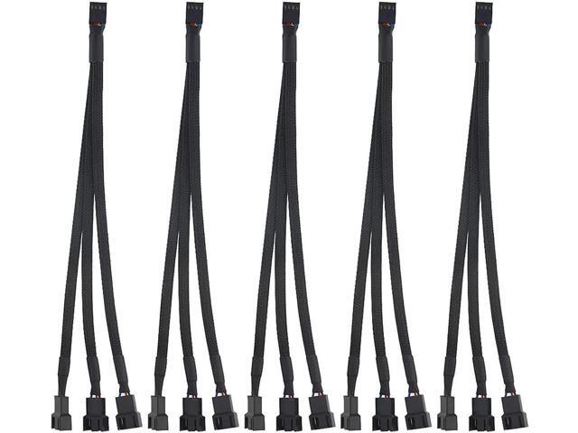 5 PCS Fan Splitter Cable 4 Pin Y Splitter 1 to 3 Converter PC Fan Power ...