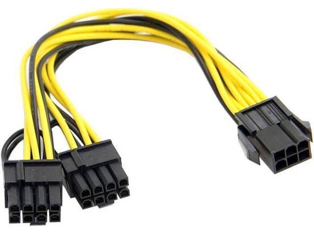 PCIe Power Splitter Cable, Video Card Dual 8 Pin to PSU 6-pin Power ...