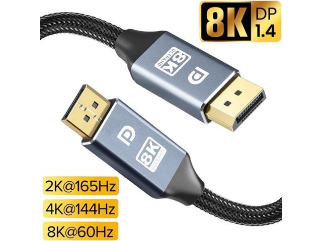 DisplayPort Cable,8K DP Cable Nylon Braided (8K@60Hz, 4K@120hz) Display ...