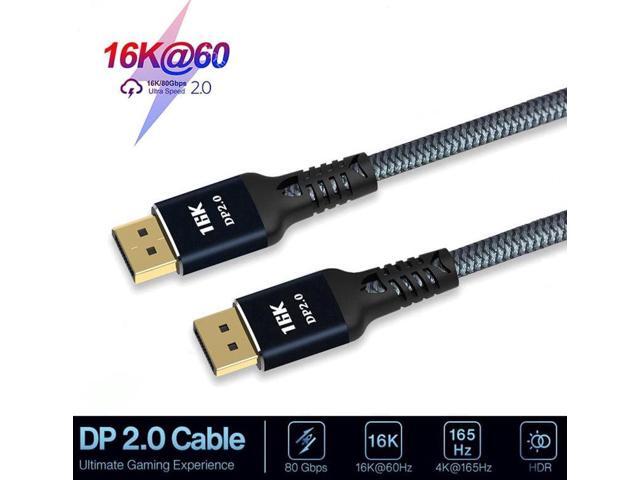 DisplayPort Cable 2.0, 16K DP Cable 3.3FT (16K@60Hz, 8K@60Hz, 4K@165Hz ...