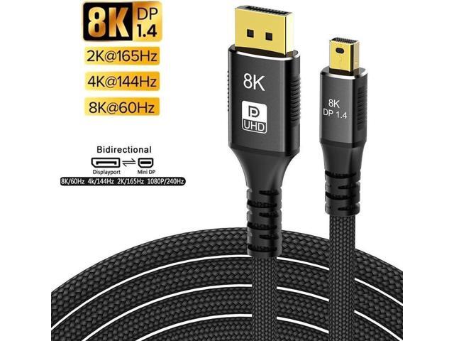 8K Mini DisplayPort to DisplayPort 1.4 Cable Bi-Directional, [8K@60Hz ...