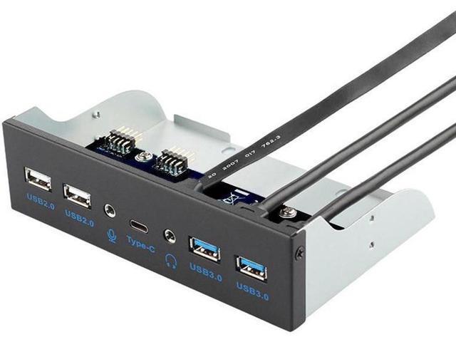 5.25 Inch Front Panel 5 Ports USB Hub w/ HD Audio Output Port ...