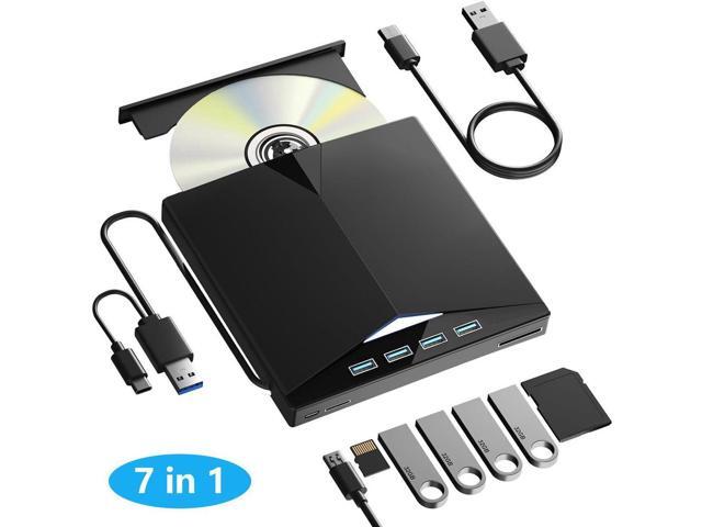 External CD/DVD Drive for Laptop, Portable 7 in 1 USB 3.0 CD ROM ...