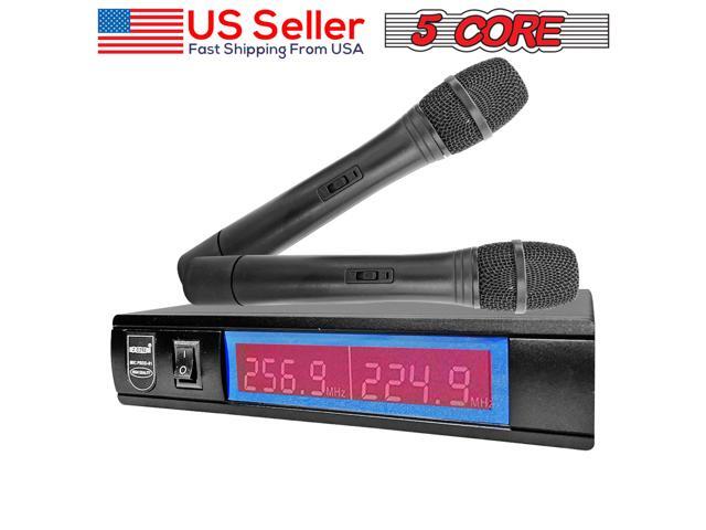 5 Core VHF Dual Channel DIGITAL Wireless Microphone System Receiver ...